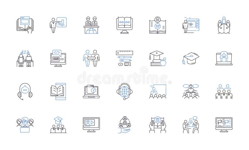 Schooling Line Icons Collection. Education, Learning, Classroom ...