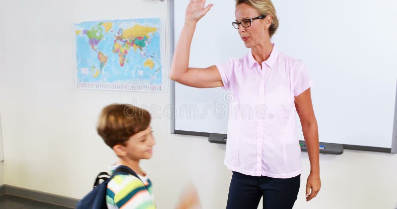 High Five, Homework Cards and a Mother Teaching Her Daughter in the ...