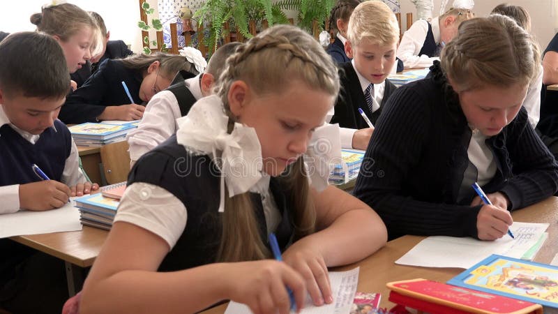 First Lesson in School Classroom in the New School Year Stock Video ...