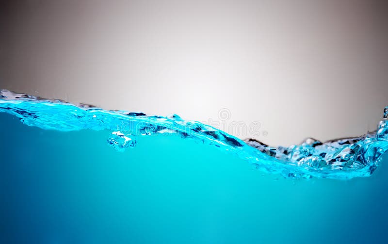Schoon Water En Waterbellen in Blauw Stock Afbeelding - Image of ...