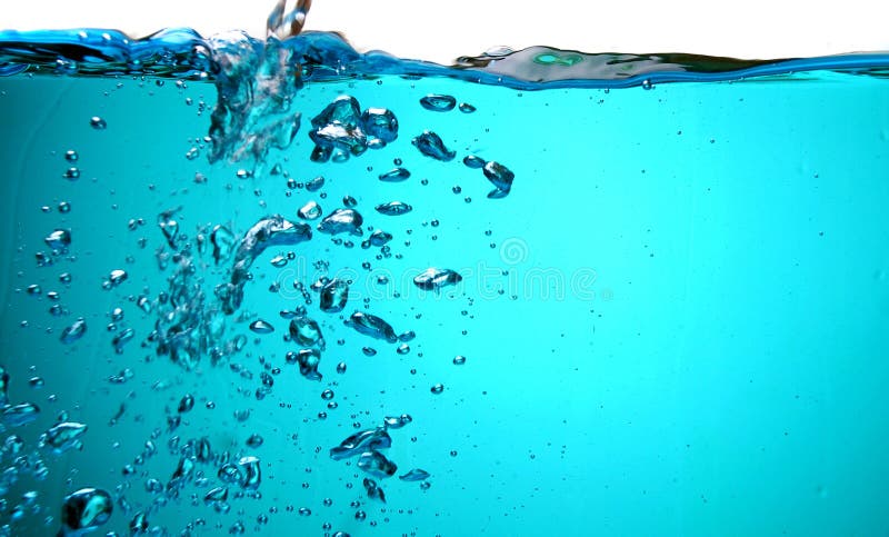 Het Schone Water En Het Water Borrelen in Blauw Stock Afbeelding ...