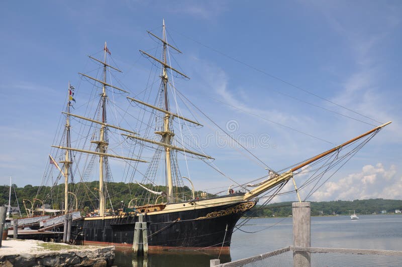 Schooner stock image. Image of view, restored, ocean - 48611819