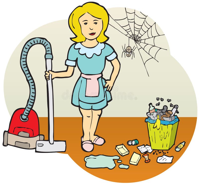 Schoonmaakster vector illustratie. Illustration of vrij - 27891231