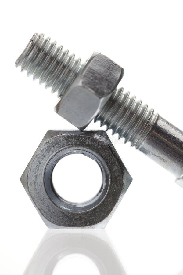 Schrauben, Muttern Und Schrauben, Skyline Stockbild - Bild von silber ...