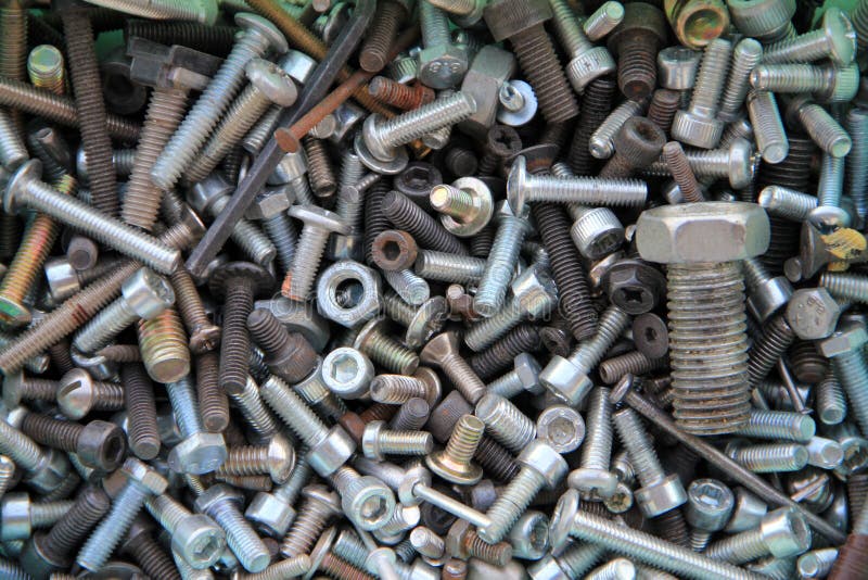 Muttern Und Scheiben in Einem Fach Stockbild - Bild von system ...