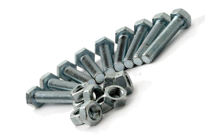 Schrauben, Schrauben Und Muttern? Stockfoto - Bild von makro, schraube ...