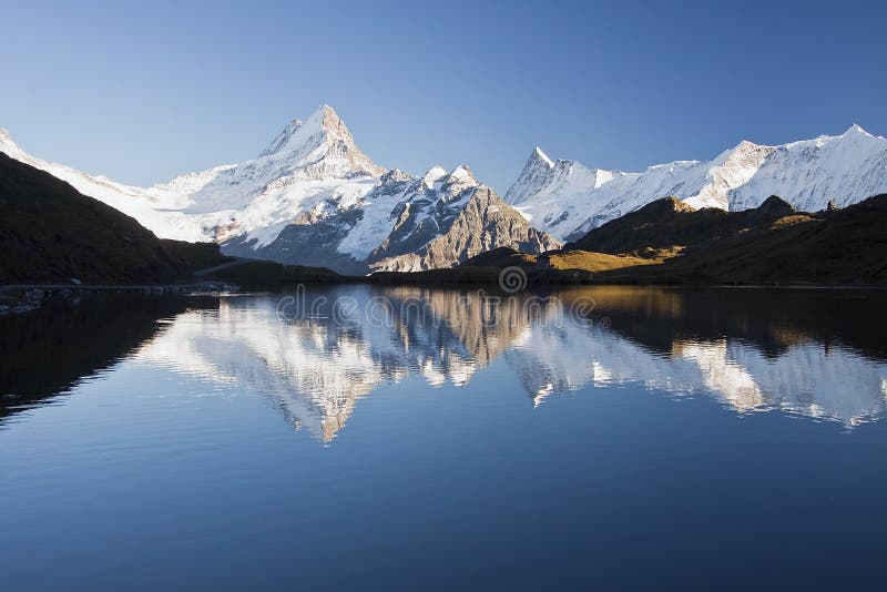Schreckhorn of the lake stock image. Image of alps, tourism - 16102417