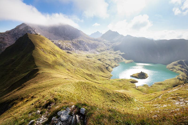 Schrecksee an Alpine Lake in Southern Germany Stock Photo - Image of ...
