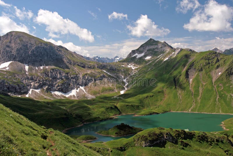 Schrecksee stock image. Image of grass, isle, spring - 50907677