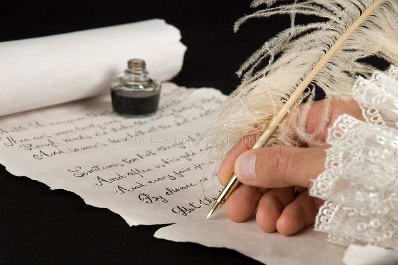 Schreiben eines Gedichtes stockbild. Bild von feder, mittelalterlich ...