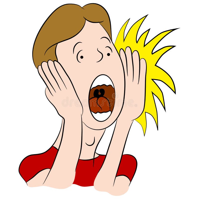 Schreiende Mannkarikatur vektor abbildung. Illustration von schmerz ...