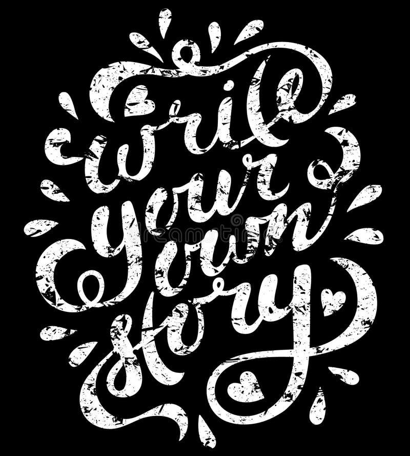 Schrijf uw eigen verhaal vector illustratie. Illustration of brief ...