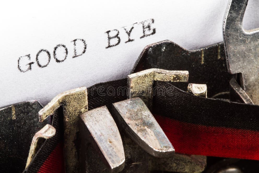 Schrijfmachine Met Tekst Vaarwel Stock Foto - Image of technologie ...