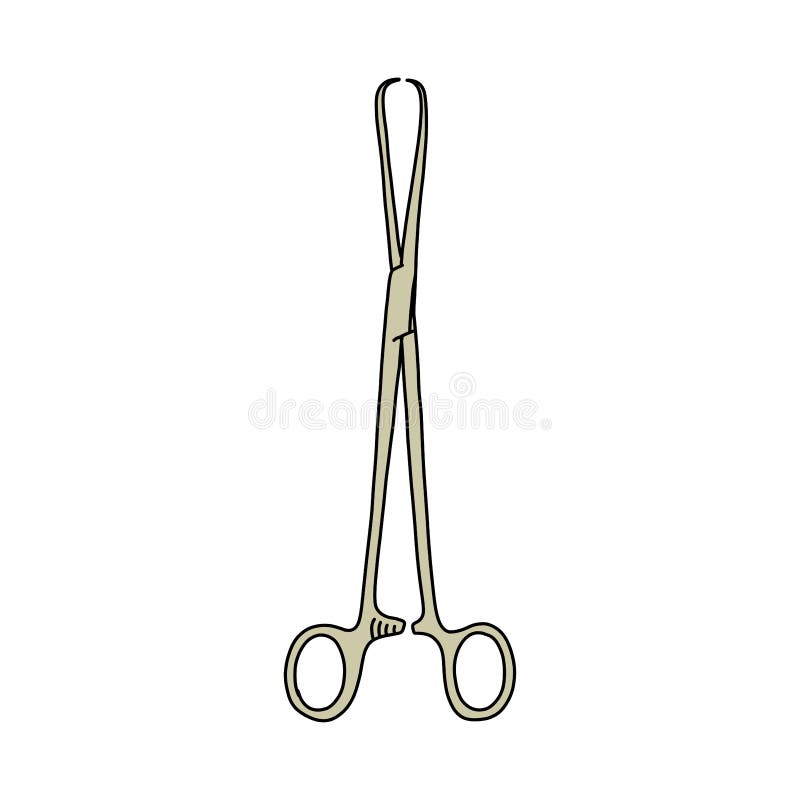 Schroeder Tenaculum Forceps Doodle Icon, Vector Color Line Illustration ...