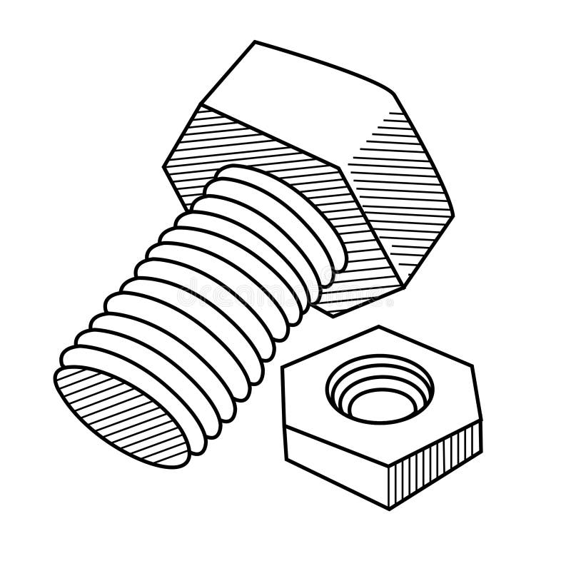 Schroef-bout Lineair Pictogramconcept Schroef-bout Lijn Vectorteken ...