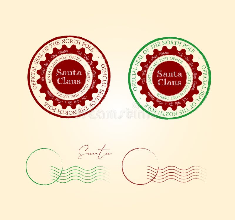 Santa Claus Stamp Seal Template Stock Vector - Illustration of santa ...