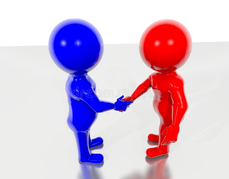 3D Menselijke Het Schudden Handen Met Moordende Bedoeling Stock ...