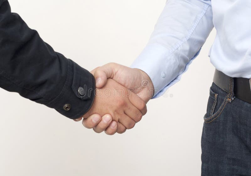 Handen schudden stock foto. Image of mededeling, geïsoleerd - 34403448