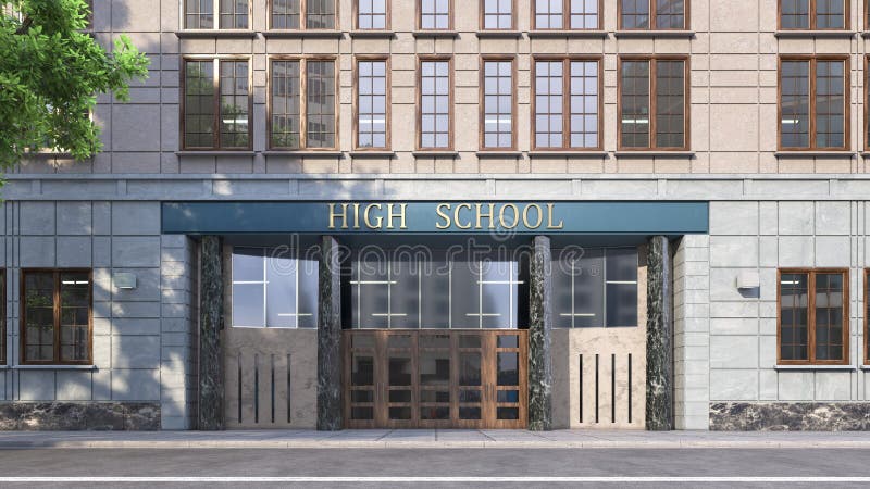 Schulfassade. stock abbildung. Illustration von kompliziert - 217284756