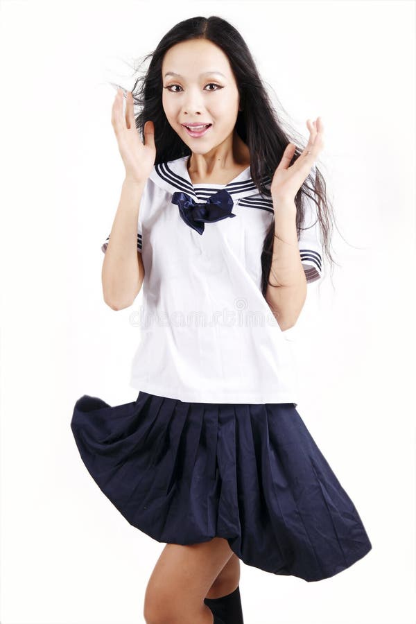 Japanisches Schulmädchen Stockfoto Bild Von Sitzung 12705300
