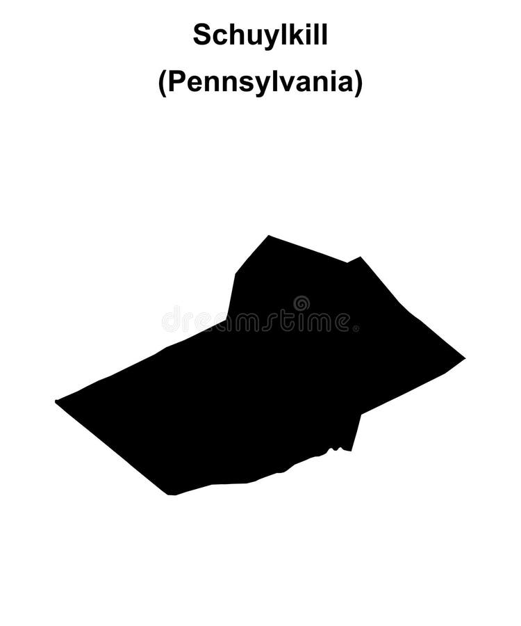 Schuylkill outline map stock vector. Illustration of vector - 361755775