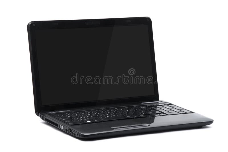 Schwarzer Laptop Mit Unbelegtem Bildschirm Stockfoto - Bild von rechnen ...