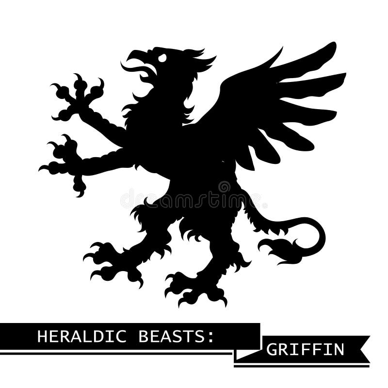 Schwarzer Heraldischer Greif Vektor Abbildung - Illustration von ...