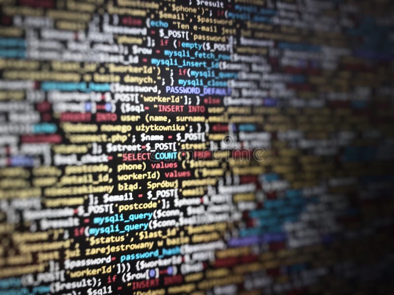 Schwarzer Hintergrund Programmieren Von PHP Auf Laptop-Bildschirm Programmcode PHP HTML CSS Der ...