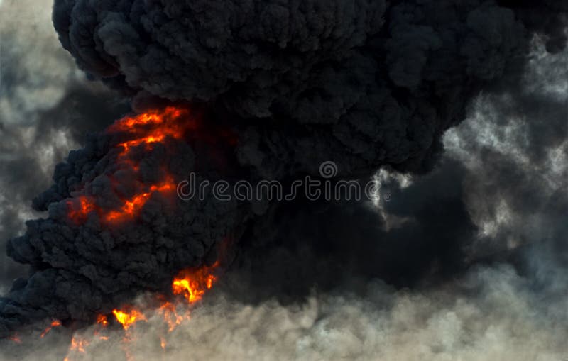 Schwarzer Rauch stockbild. Bild von löschen, gefahr, unglück - 21586489