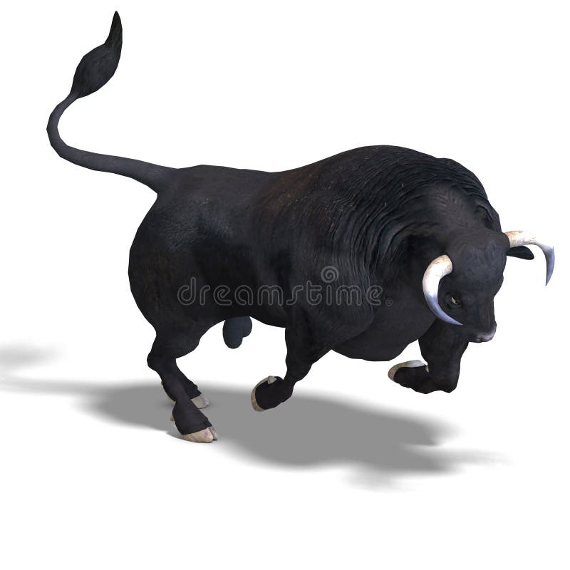 Schwarzer Stier auf Rot stock abbildung. Illustration von kugeln - 5002302