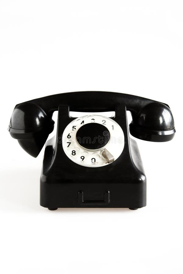 Schwarzes Altmodisches Telefon Stockfoto - Bild von technologie ...