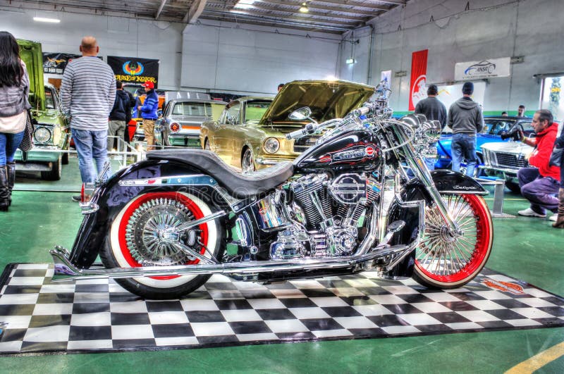 Schwarzer Harley Davidson Motorcycles Redaktionelles Stockbild - Bild ...