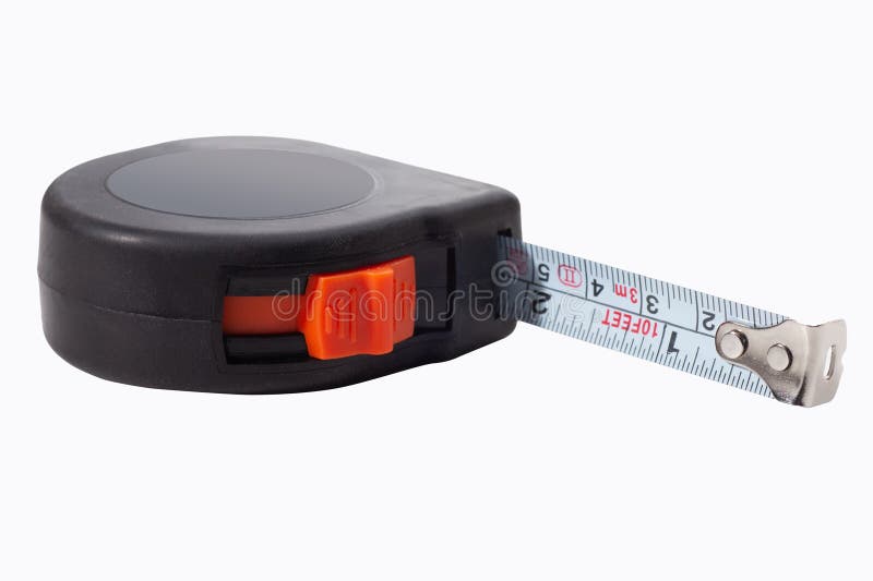 Schwarzes Messband Auf Weißem Hintergrund Isoliert Stockfoto - Bild von ...