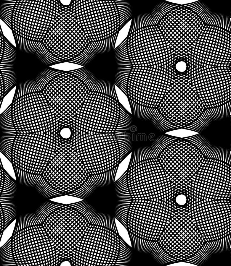 Schwarzweiss-OPart Design Vector Seamless Pattern. Vektor Abbildung ...