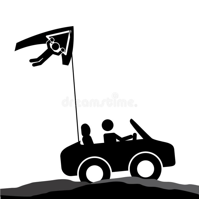 Schwebender Gleitschirm vektor abbildung. Illustration von liebhaberei ...