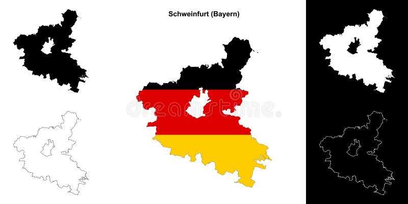 Schweinfurt outline map stock illustration. Illustration of boundary ...