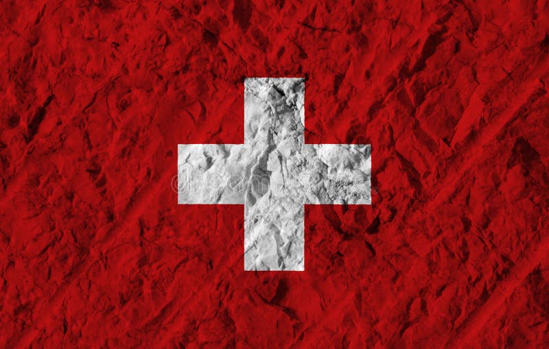 Schweizer Fahne Mit Art Auf Hintergrund Stock Abbildung - Illustration ...