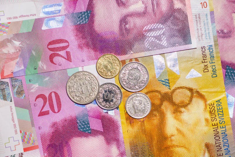 Schweizer Geld stockfoto. Bild von dividenden, prägung - 48180780