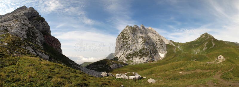The Schweizer Tor in the Raetikon Mountains Stock Photo - Image of ...