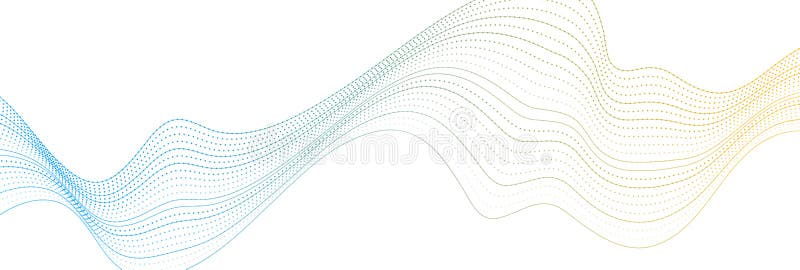 Sci-fi Abstract Background with Dotted Curved Wavy Lines Stock Vector ...