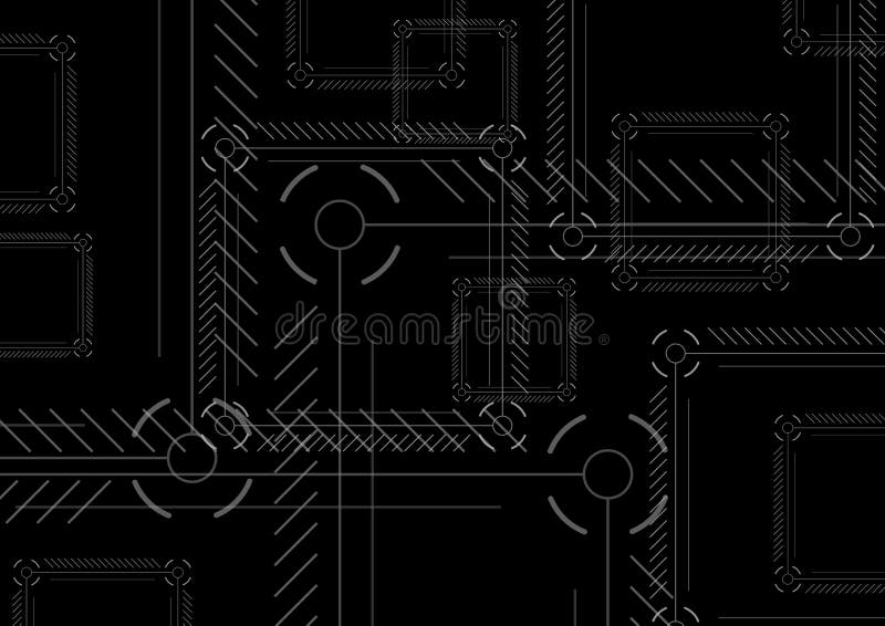 Sci-fi Abstract Black Technology Squares Background Stock Vector ...