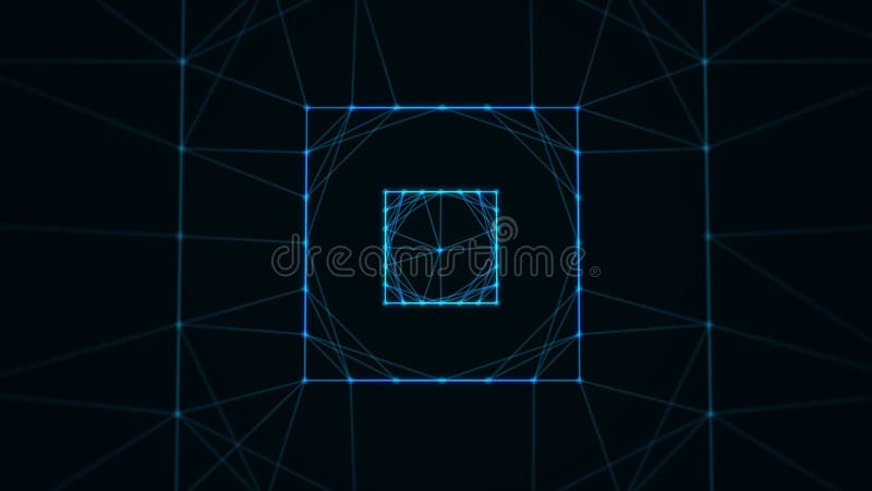 Sci-fi Abstract Grid with Particles and Lines. Concept Network ...