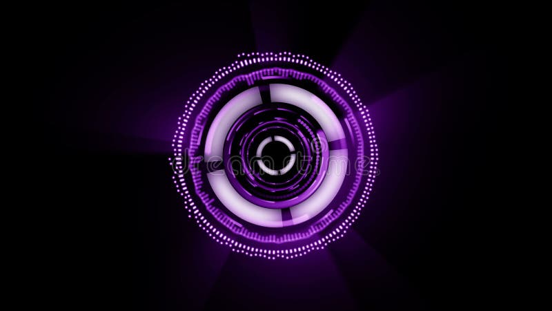 Sci-fi Animated Interface. Different Shapes are Rotating on Black ...