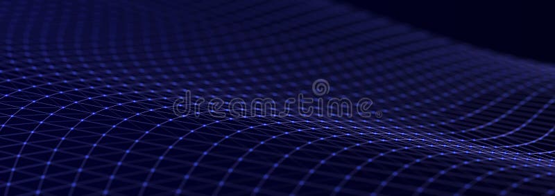 Sci-fi Background. Digital Wave with Many Particles. Big Data ...