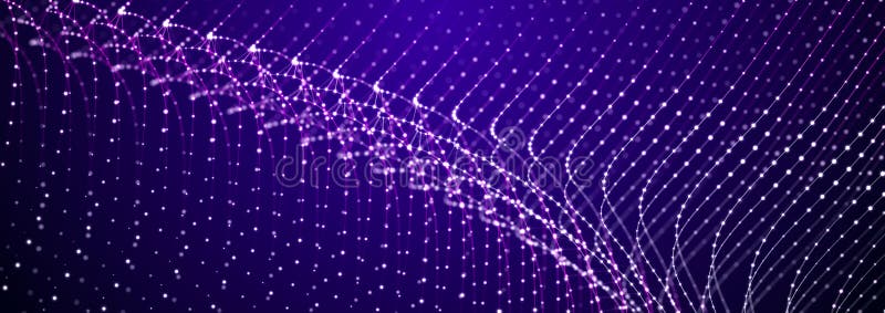 Sci-fi Background. Digital Wave with Many Particles. Big Data ...