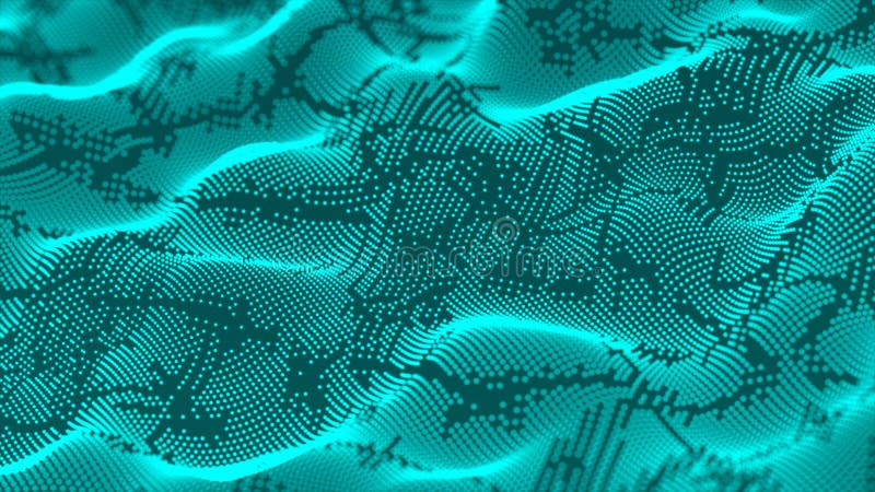 Sci-fi Background. Digital Wave with Many Particles. Template for ...