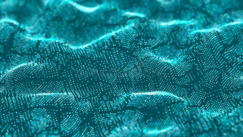 Sci-fi Background. Digital Wave with Many Particles. Template for ...