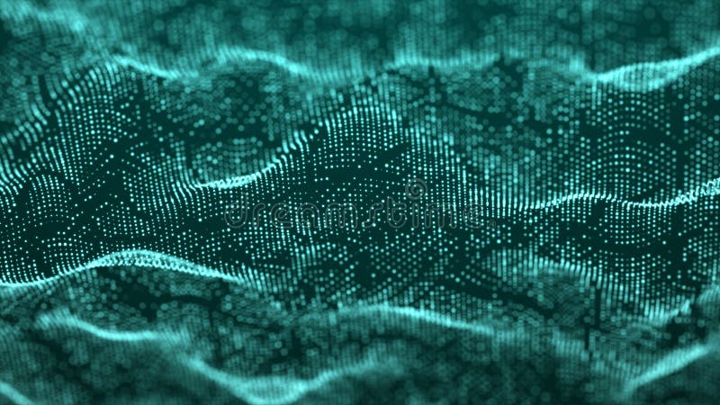 Sci-fi Background. Digital Wave with Many Particles. Template for ...