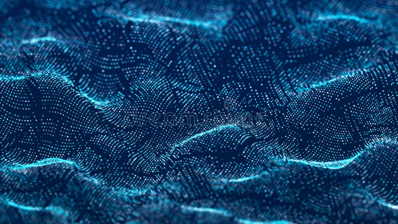 Sci-fi Background. Digital Wave with Many Particles. Template for ...