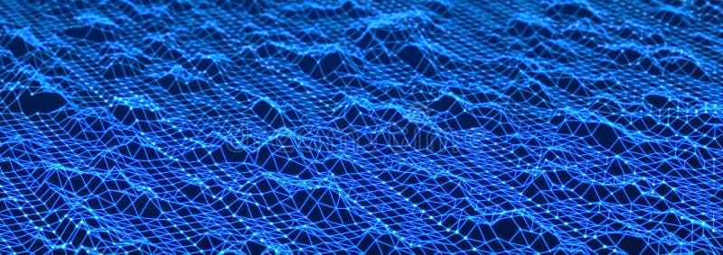 Sci-fi Background. Digital Wave with Many Particles. Template for ...